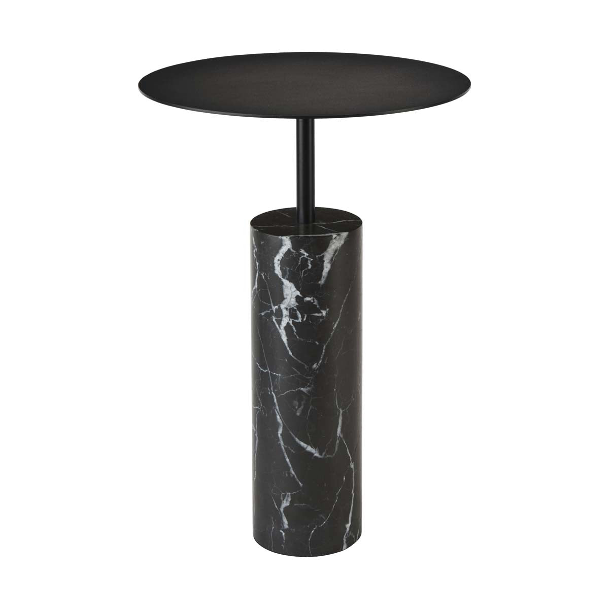 Nero sidebord i sort marmor med top af rustfri matsort stål – Designstore